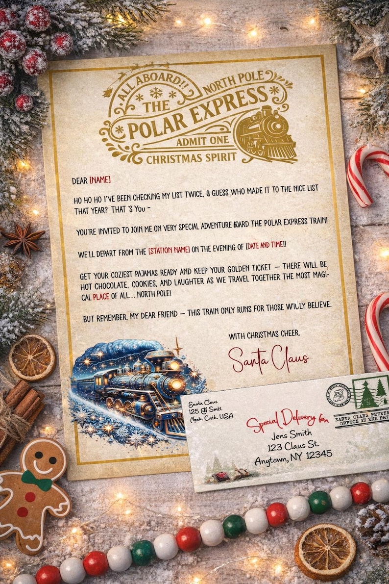 Polar Express Letter From Santa Personalized | Christmas Eve Box Letter ...