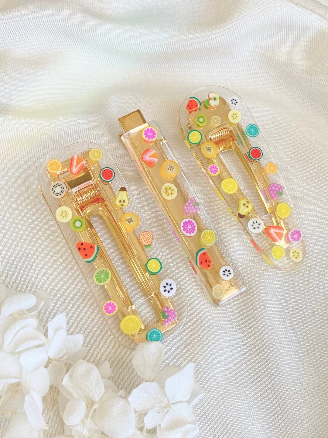 Custom Resin Hair Clips With Tiny Fruits Hair Accessories - Etsy