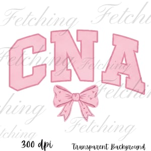 CNA Pink Bow PNG | Pink Distressed Font With Bow | Certified Nursing ...