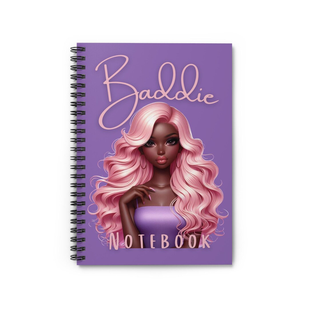 Baddie Pink Spiral Notebook Black Art Journal African American Notebook ...