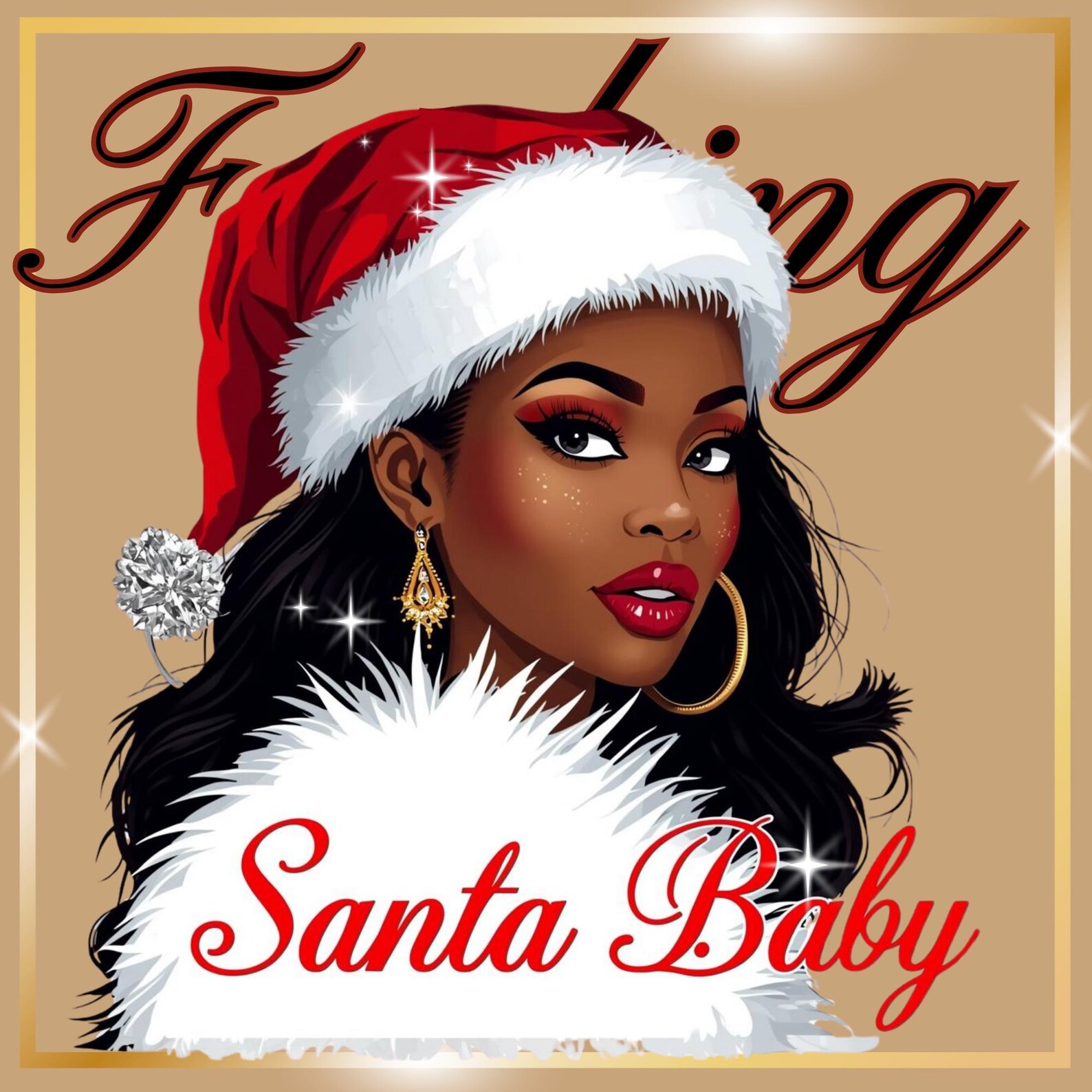Xmas Santa Baby PNG | Black Woman Christmas Clip Art | African American ...