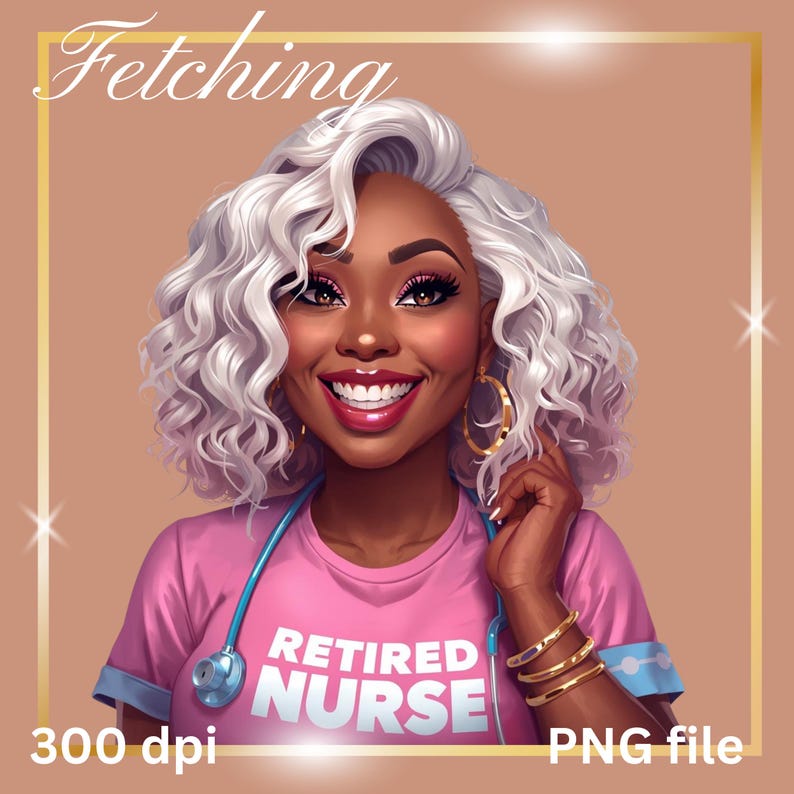 African American Retired Nurse PNG File, Clip Art - Etsy