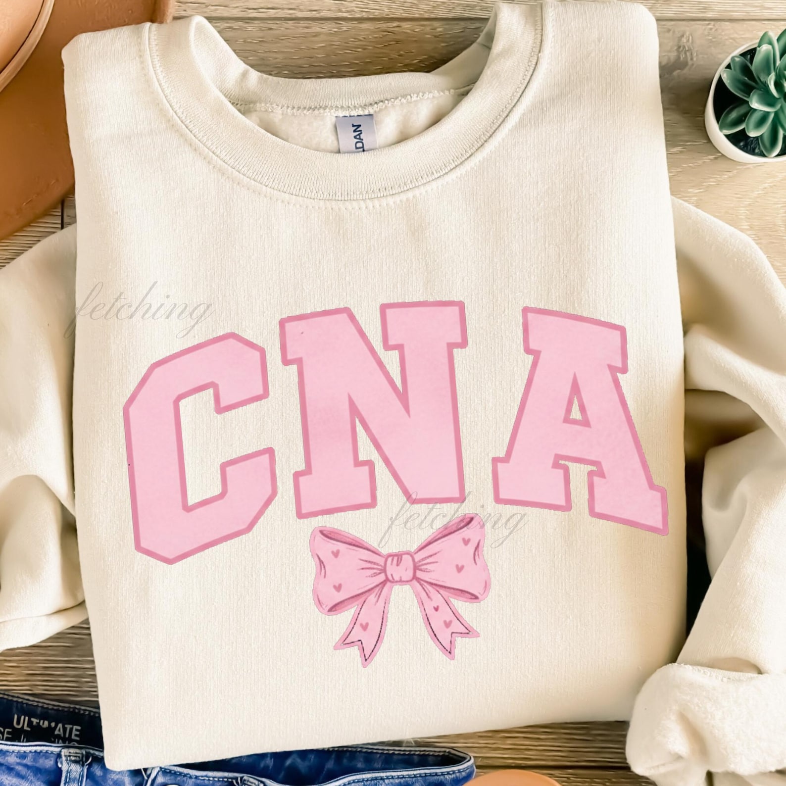 CNA Pink Bow PNG | Pink Distressed Font With Bow | Certified Nursing ...