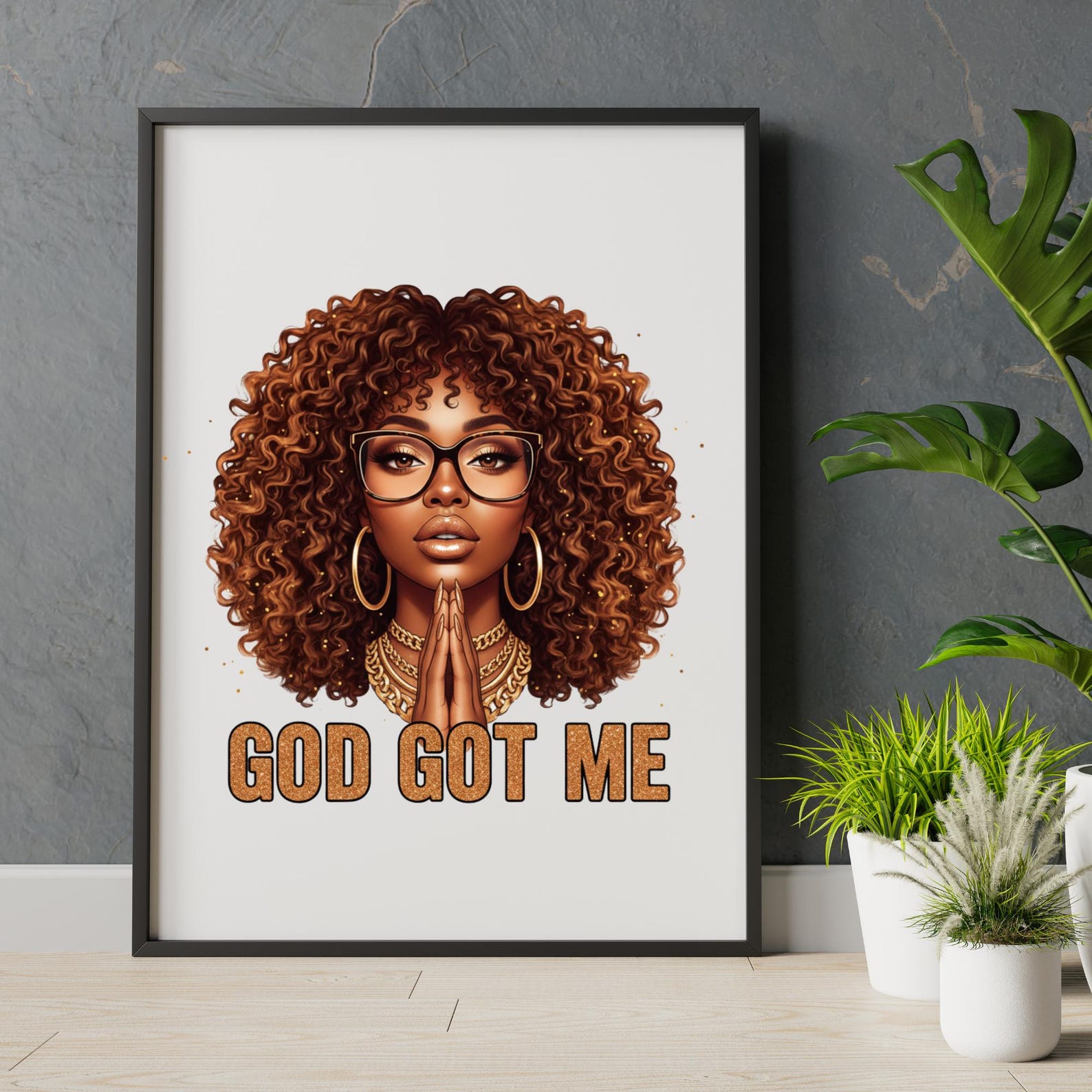 God Got Me Black Woman Faith SVG PNG, Christian Clip Art, African ...