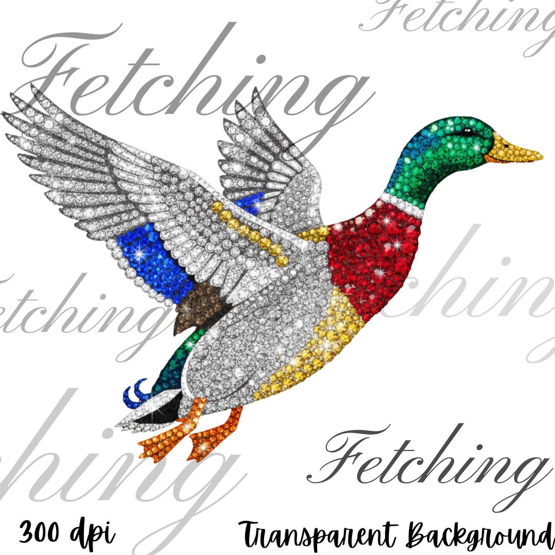 Faux Rhinestone Mallard Duck PNG, Bling Duck Graphic | Glam Hunting ...