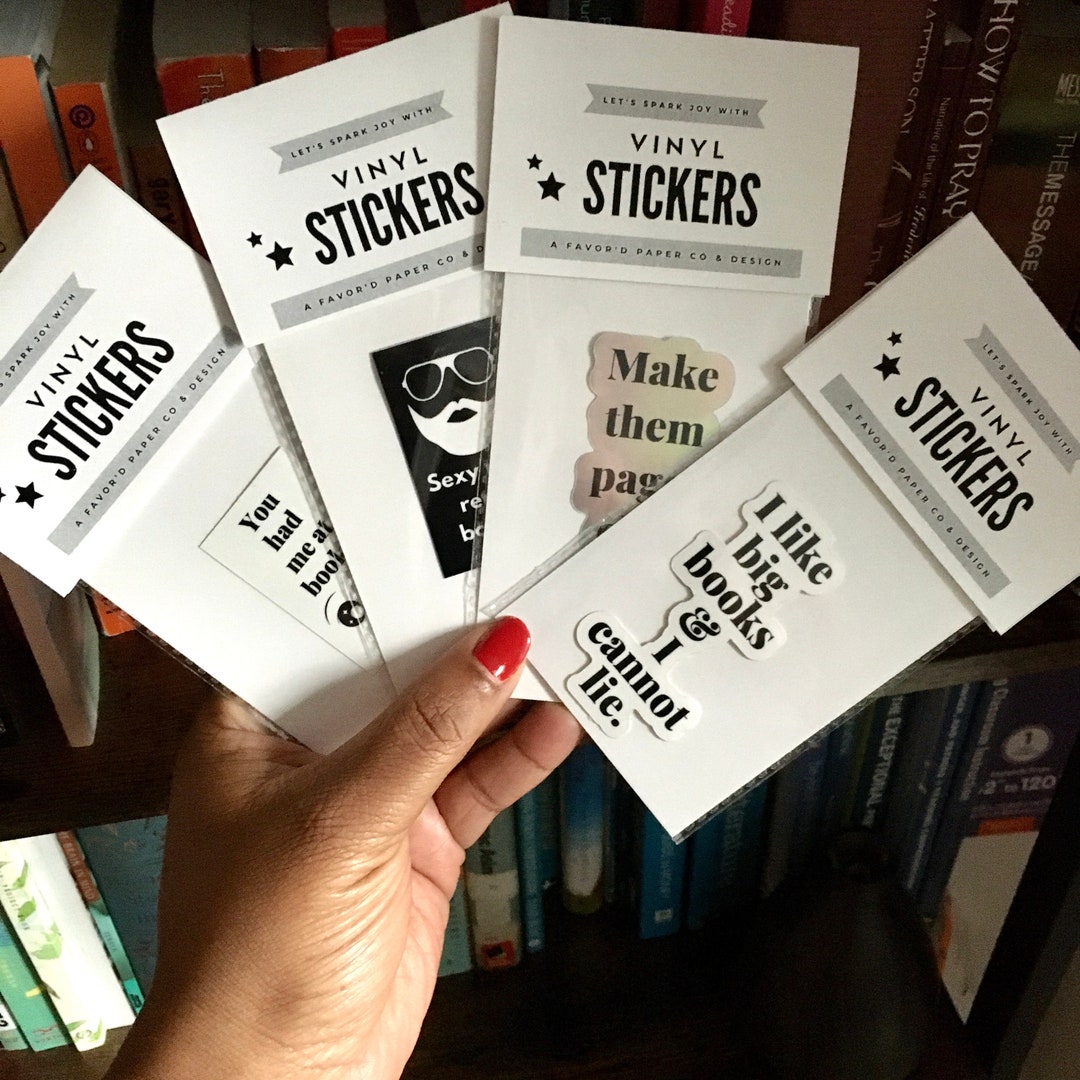 8 Vinyl Sticker Bundle for Reader and Book Lovers, Reading Pun Stickers ...