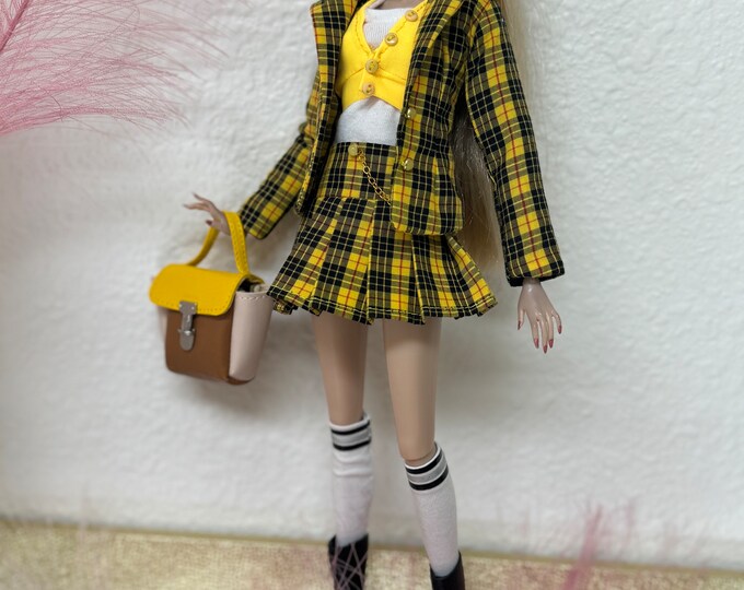12 Inch Doll chers Yellow Plaid Outfit Clueless Inspired Doll Clothes ...
