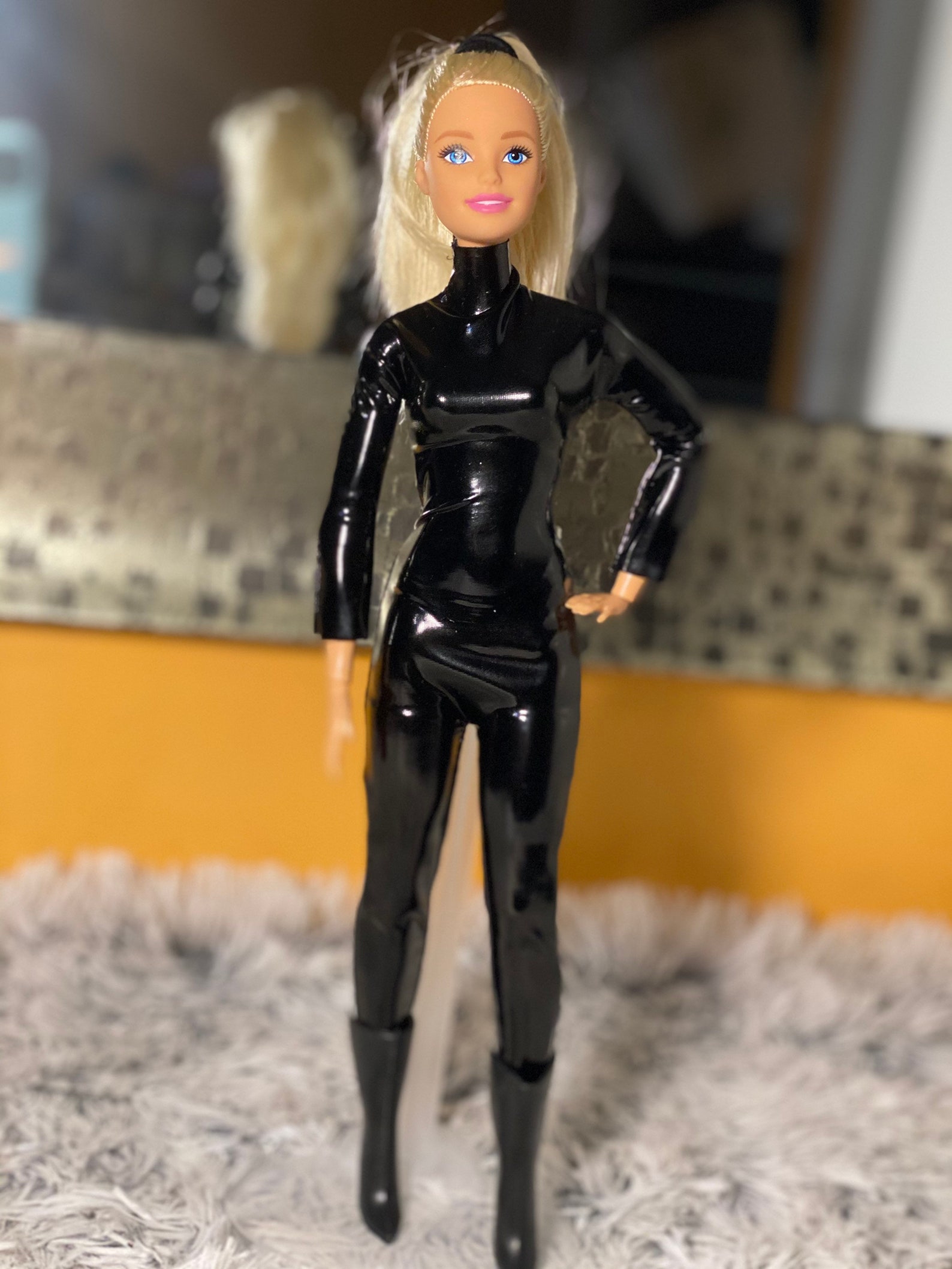 Barbie Faux Leather Jumpsuit Barbie Doll Catsuit Barbie Etsy