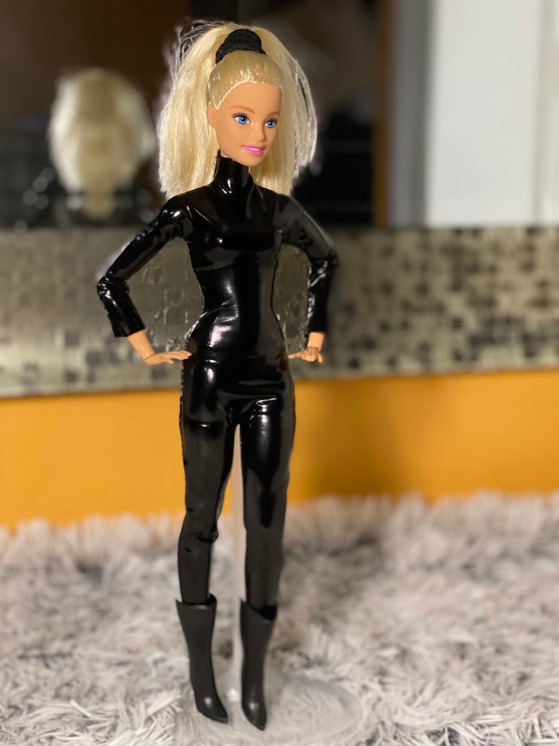 12 Inch Doll Faux Leather Jumpsuit Fashion Doll Catsuit Etsy