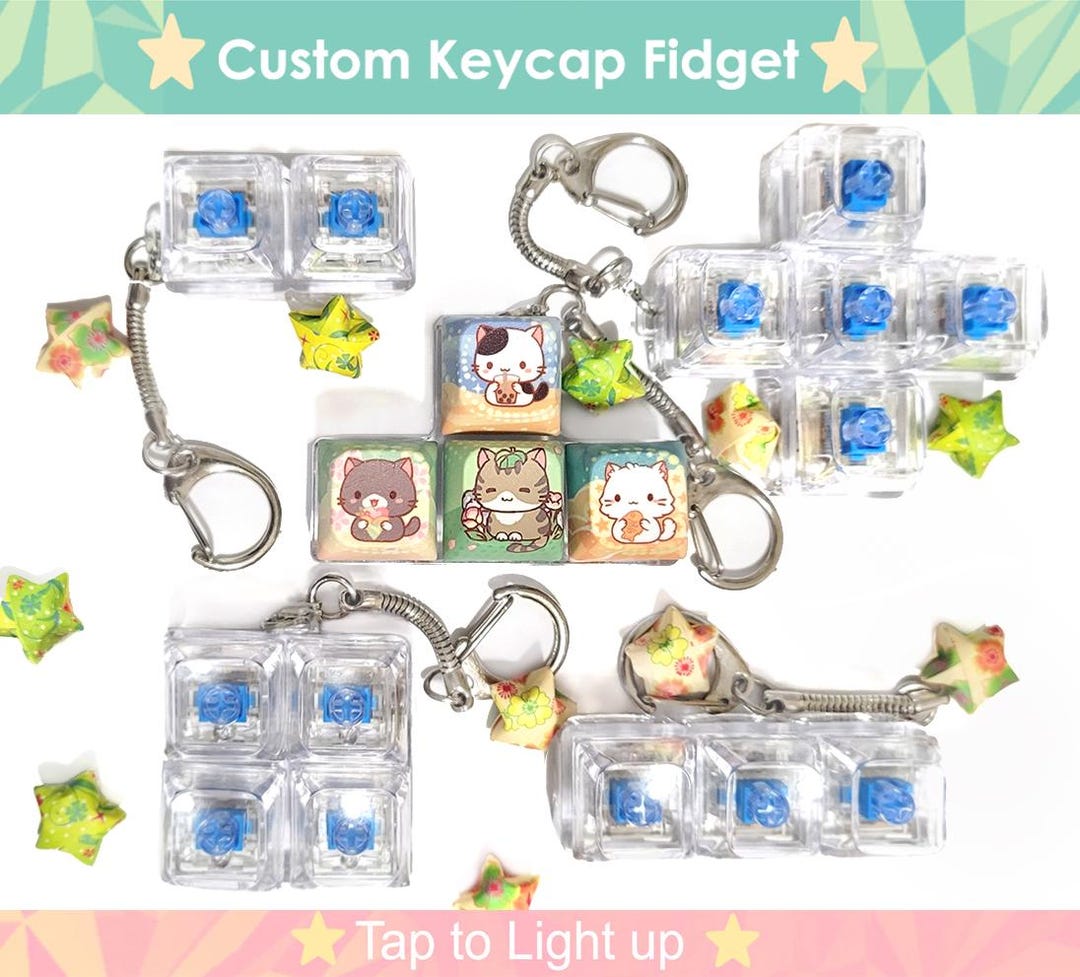 Custom Keycap Fidget Keychains - Etsy