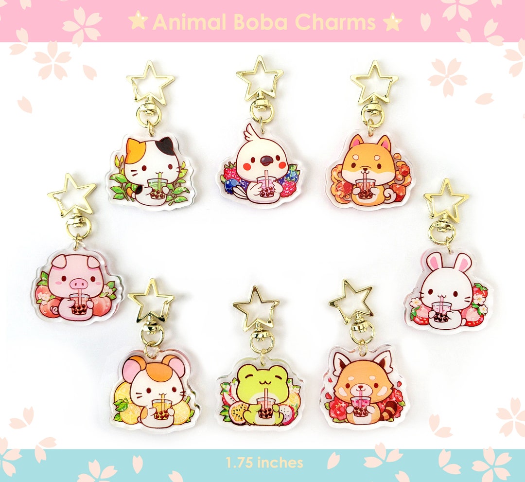Animal Boba Keychains - Etsy
