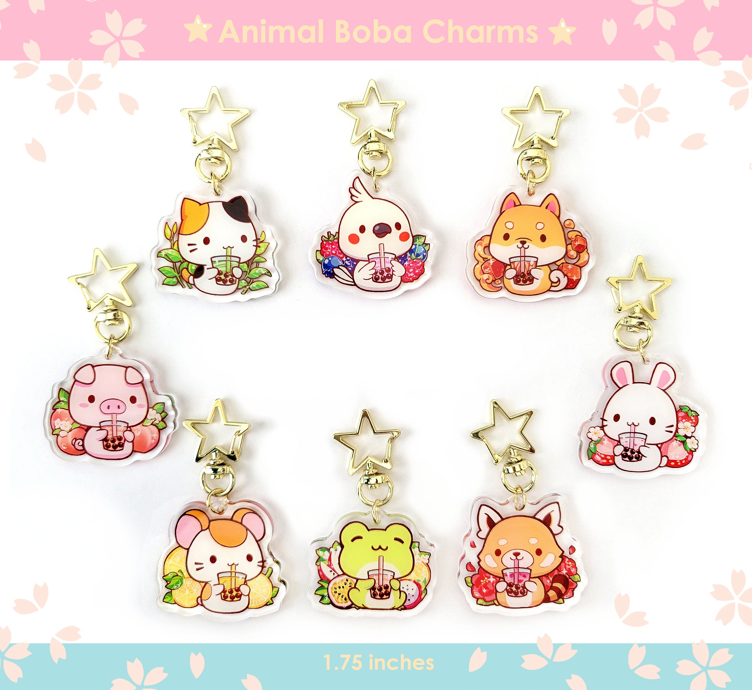 Animal Boba Keychains - Etsy
