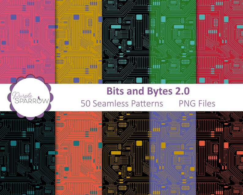 Bits & Bytes 2.0 Seamless Patterns Circuit Board Designs - Etsy