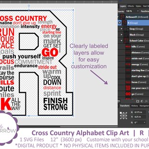 Cross Country Clip Art SVG | R | Sublimation Design for Shirts, Totes ...