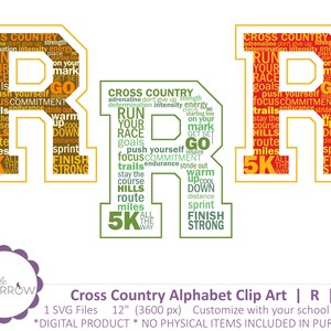 Cross Country Clip Art SVG | R | Sublimation Design for Shirts, Totes ...