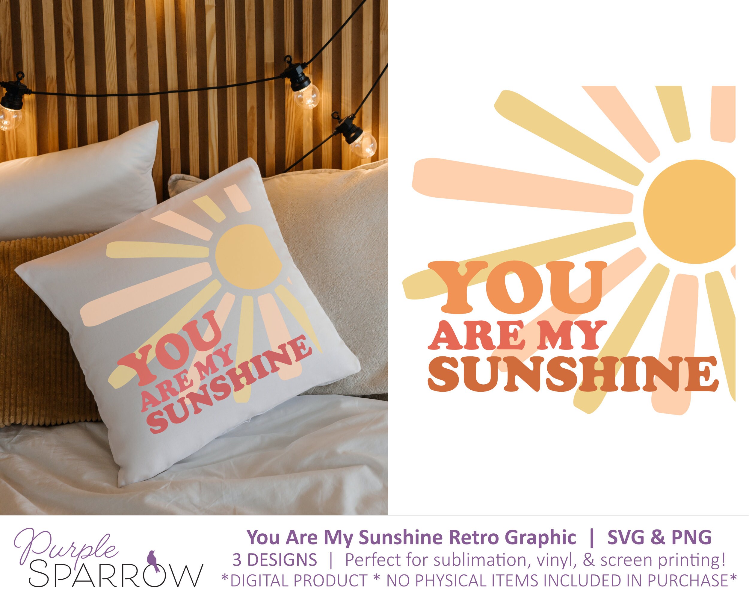 You Are My Sunshine Retro Graphic | SVG | PNG | Perfect for Sublimation ...