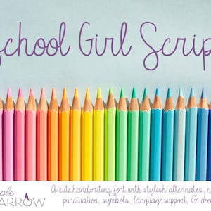 School Girl Script | a Fun, Hand-drawn, Cursive Typeface With Language ...