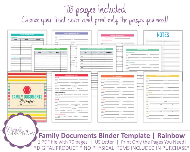 Family Document Binder Template | PDF File | What If? in Case of ...