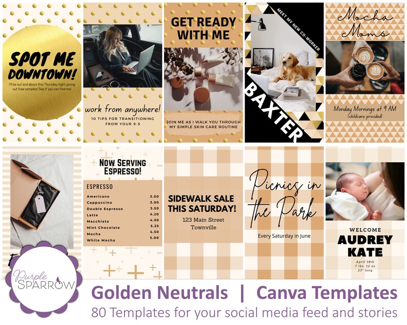 Golden Neutrals | Canva Templates for Your Social Media Feed and ...