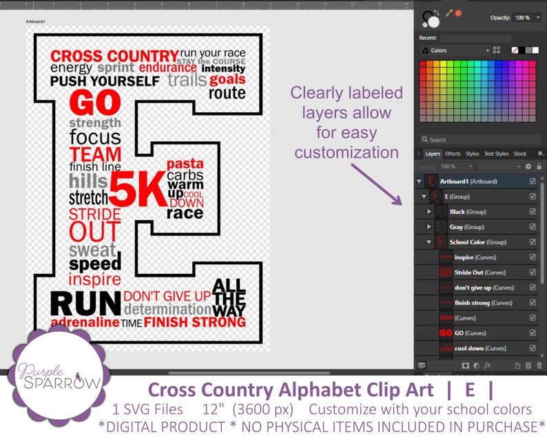 Cross Country Clip Art SVG | E | Sublimation Design for Shirts, Totes ...