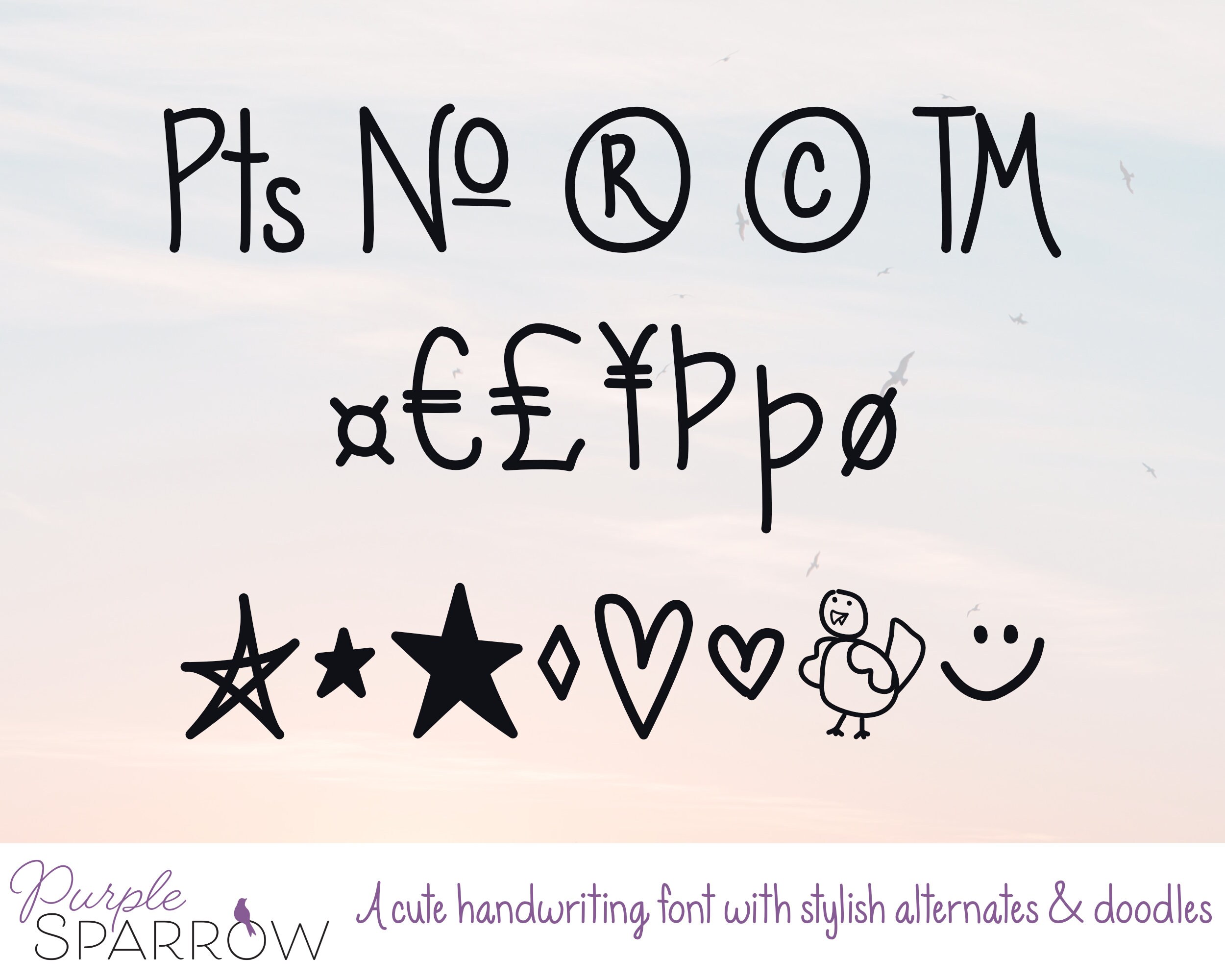Five Sparrows | a Fun, Handwritten Font With Stylish Alternates and ...