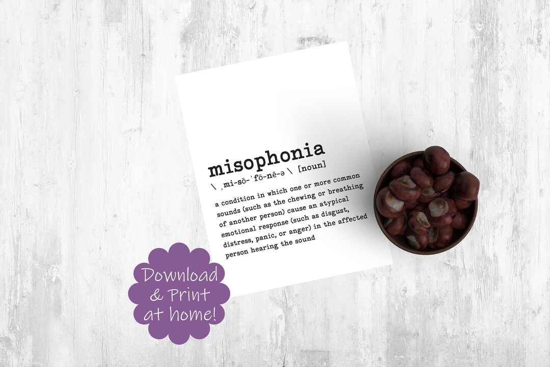 Misophonia | Definition Printable - Etsy