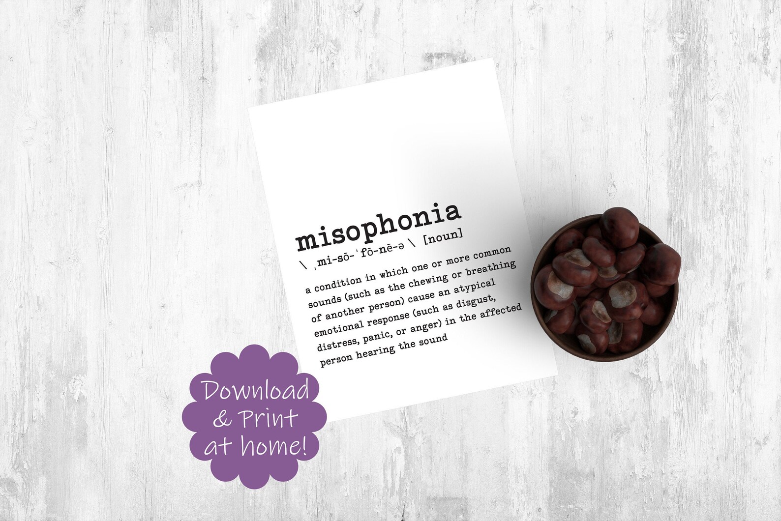 Misophonia | Definition Printable - Etsy