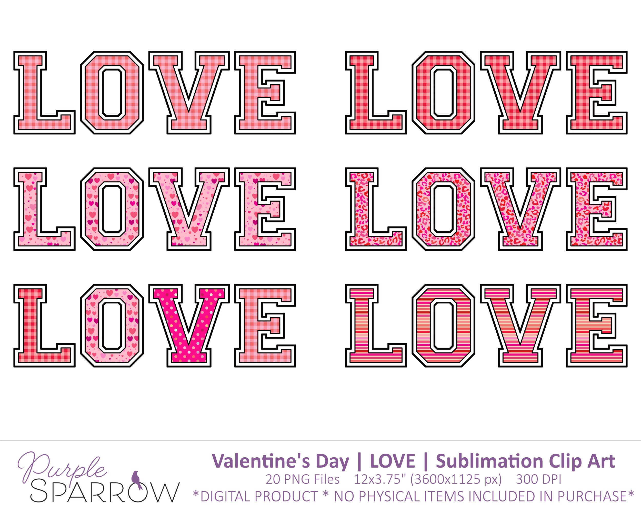 Valentine's Day LOVE Clip Art Bundle | 20 Pngs - Etsy
