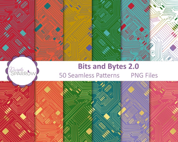 Bits & Bytes 2.0 Seamless Patterns Circuit Board Designs - Etsy