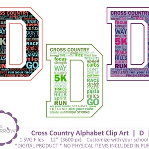 Cross Country Clip Art SVG | D | Sublimation Design for Shirts, Totes ...