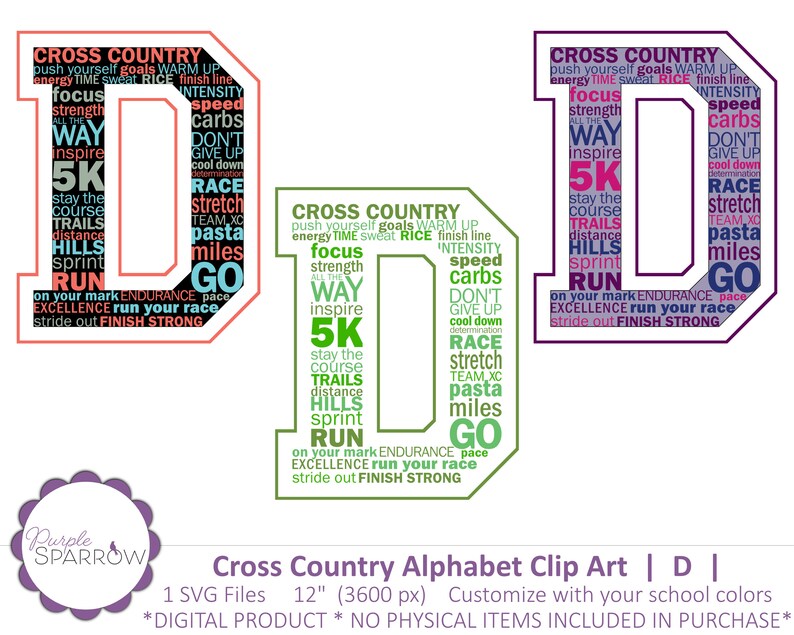 Cross Country Clip Art SVG | D | Sublimation Design for Shirts, Totes ...