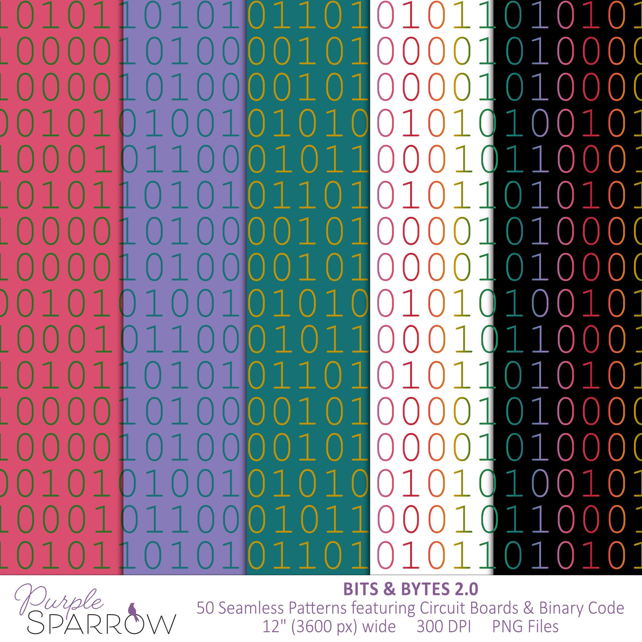 Bits & Bytes 2.0 Seamless Patterns Circuit Board Designs PNG Files ...