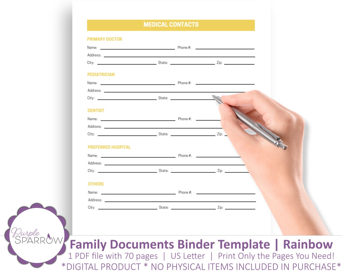Family Document Binder Template | PDF File | What If? in Case of ...