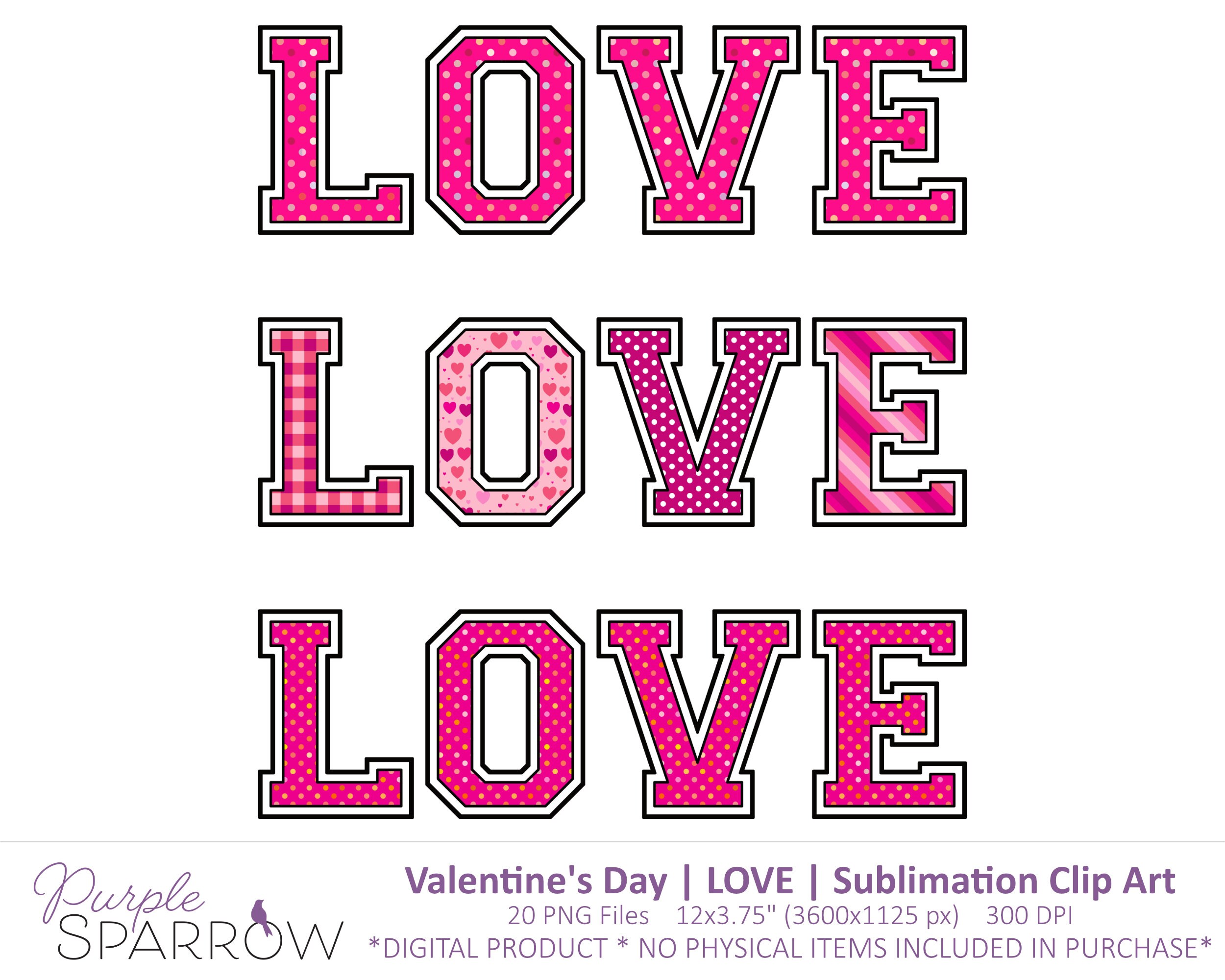 Valentine's Day LOVE Clip Art Bundle | 20 Pngs - Etsy