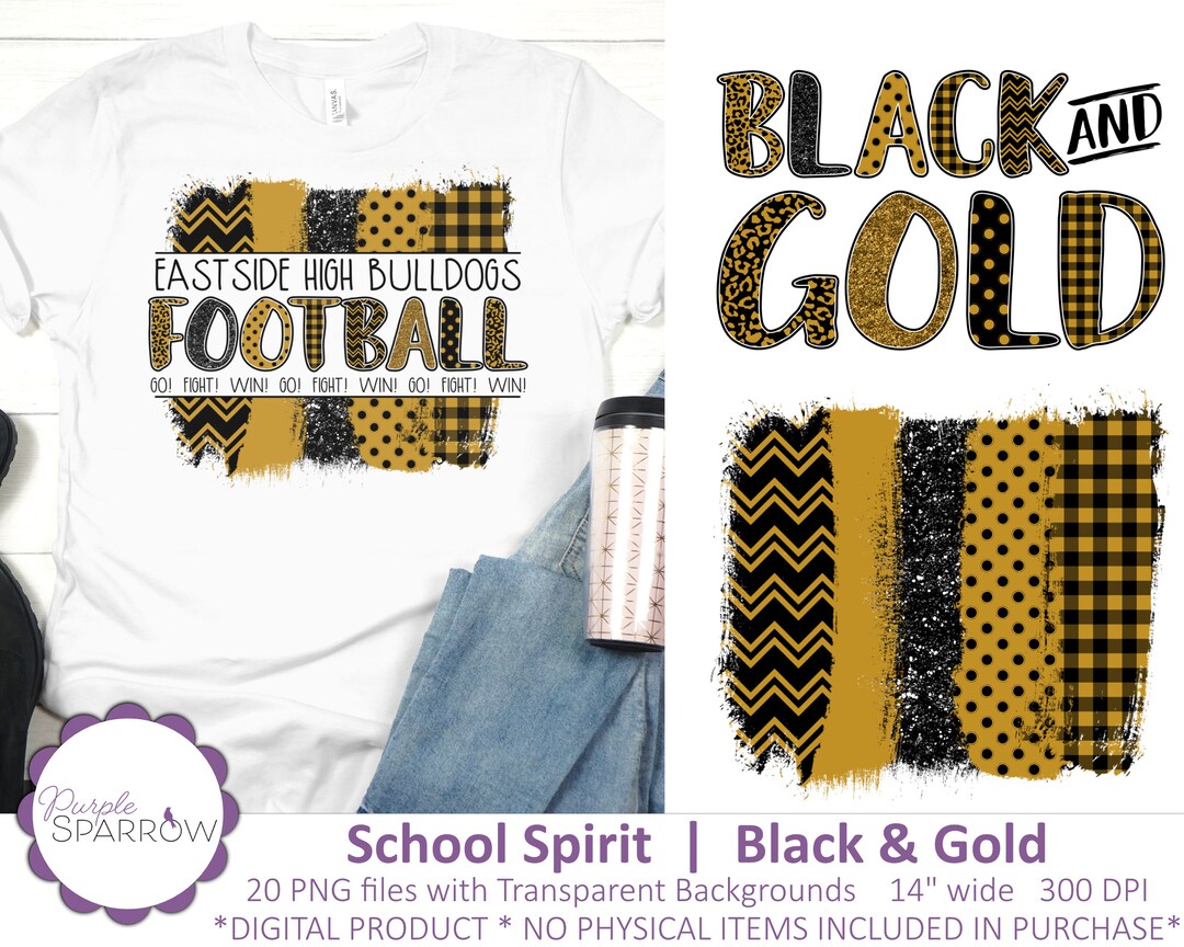 School Spirit | Black & Gold | 20 PNG Files - Etsy