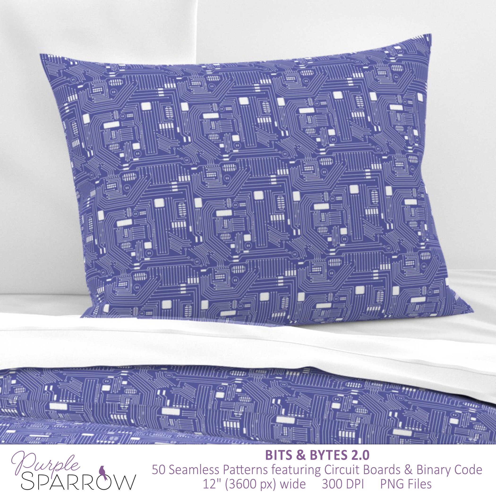 Bits & Bytes 2.0 Seamless Patterns Circuit Board Designs PNG Files ...