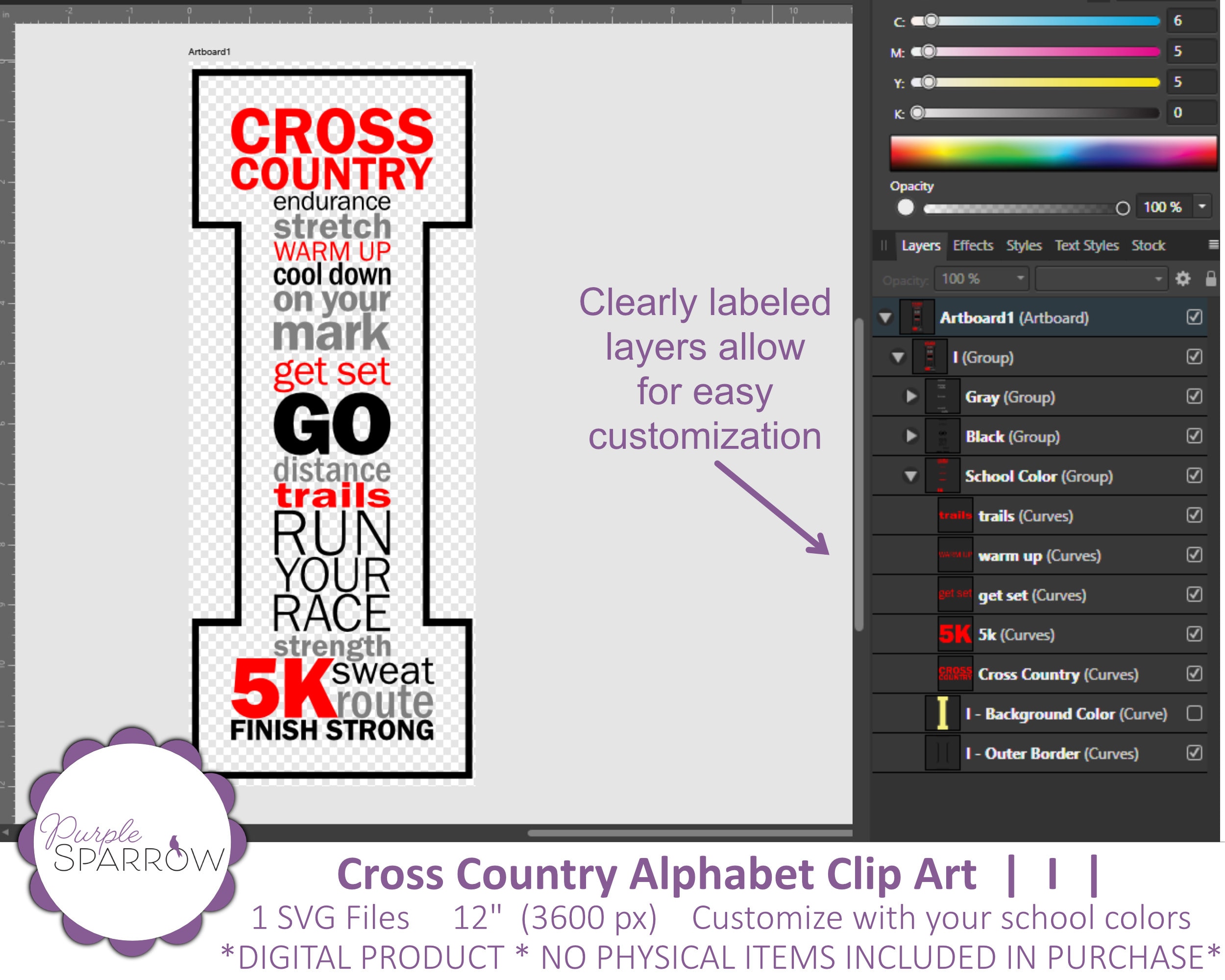 Cross Country Clip Art SVG | I | Sublimation Design for Shirts, Totes ...