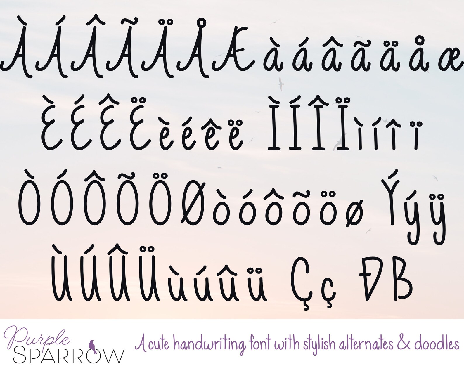 Five Sparrows | a Fun, Handwritten Font With Stylish Alternates and ...
