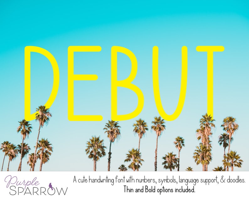 Debut | a Lightweight, Fun Handwriting Font Featuring the Full Alphabet ...