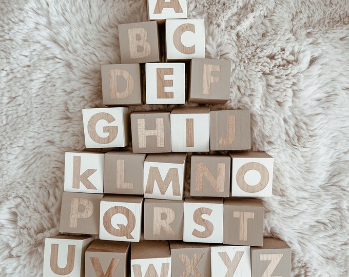 Wooden Alphabet Blocks - Etsy