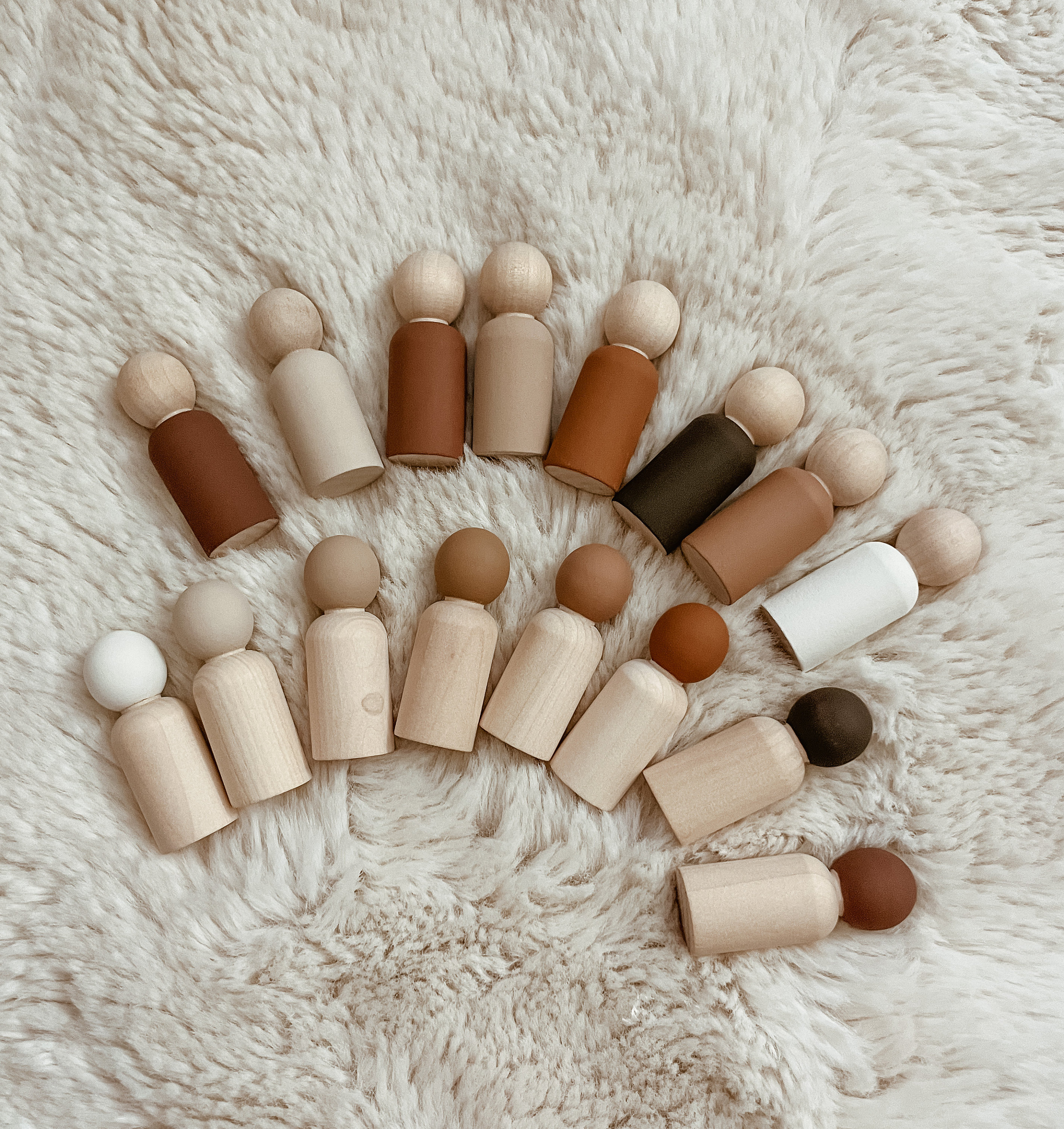 Diversity Peg Doll Montessori Open Ended Play Multicultural Wood Doll ...