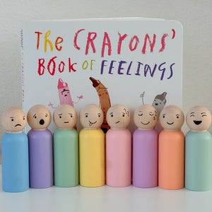 Emotions Peg Doll Set | Montessori Wooden Toy for Emotional Learning ...