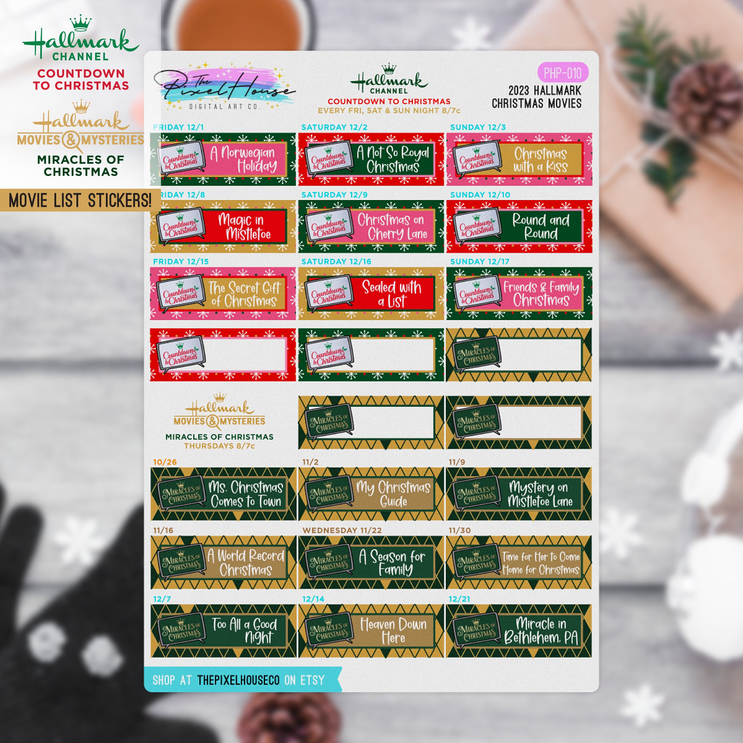 2023 Christmas Movie Channel Lineup Countdown to Christmas Miracles of ...