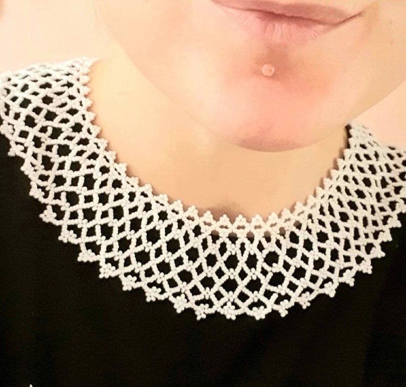 Rbg Collar Necklace Style White Pearl Necklace for Women Long - Etsy