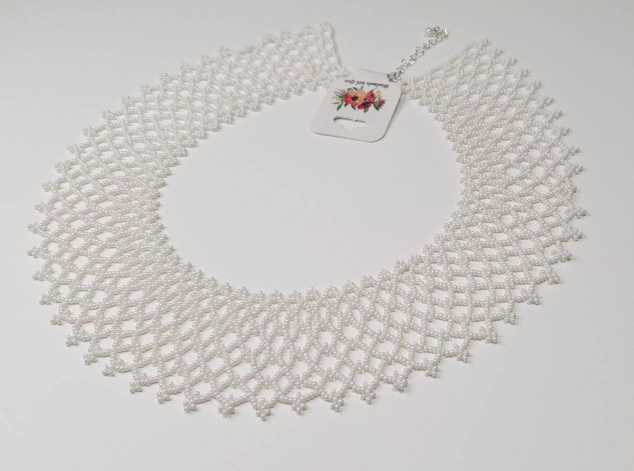 Rbg Collar Necklace Style White Pearl Necklace for Women Long - Etsy