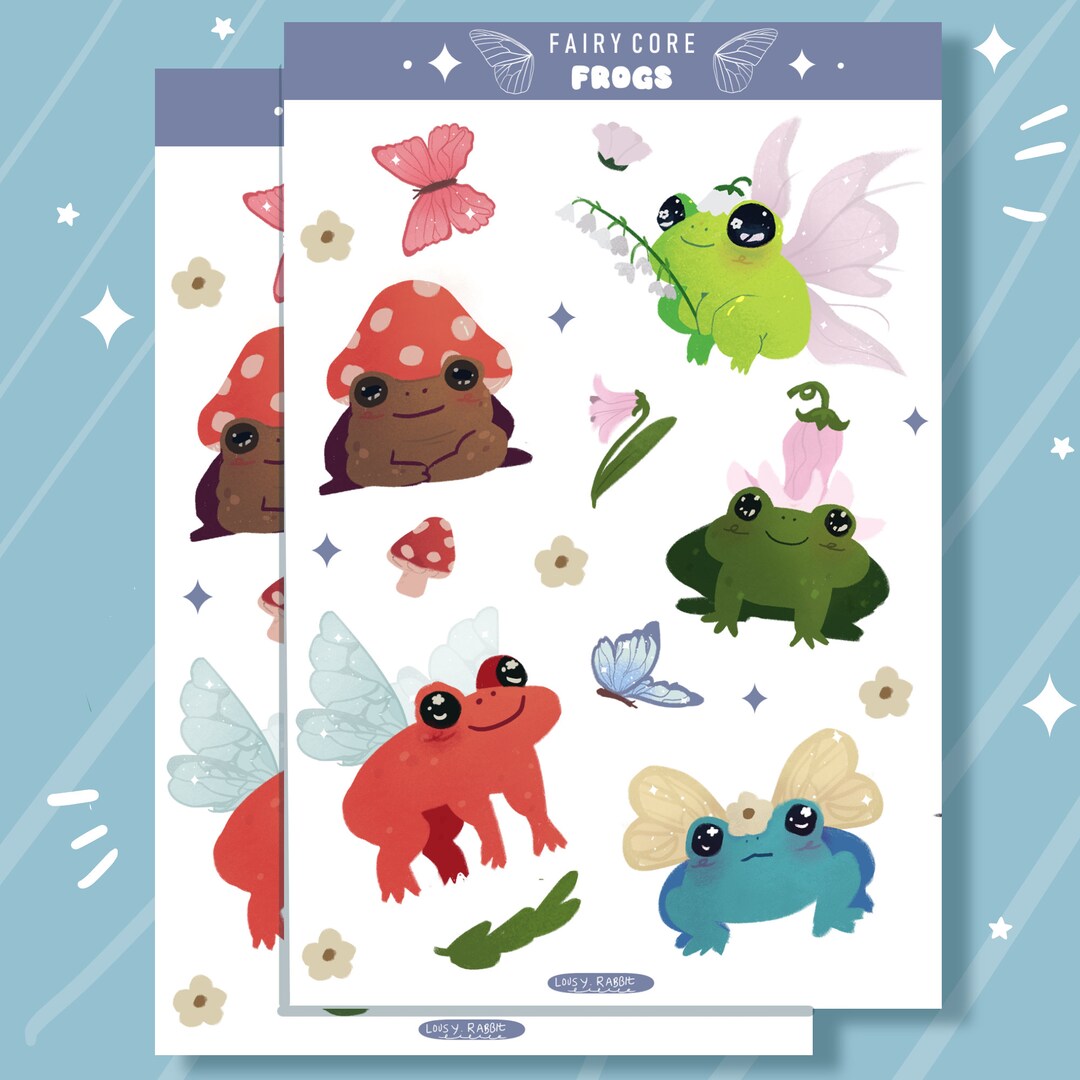 Fairycore Frogs Sticker Sheet - Etsy