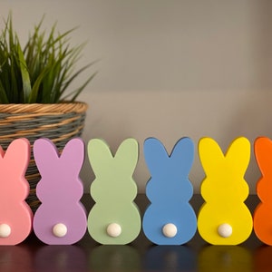 3D Printed Easter Bunny Peep Decor With Tail - Etsy