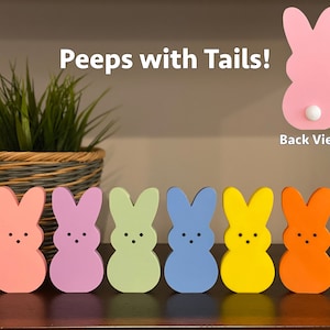 Cute Bunny Peeps With Tail. Easter Peeps Decor. Perfect Spring Decor ...