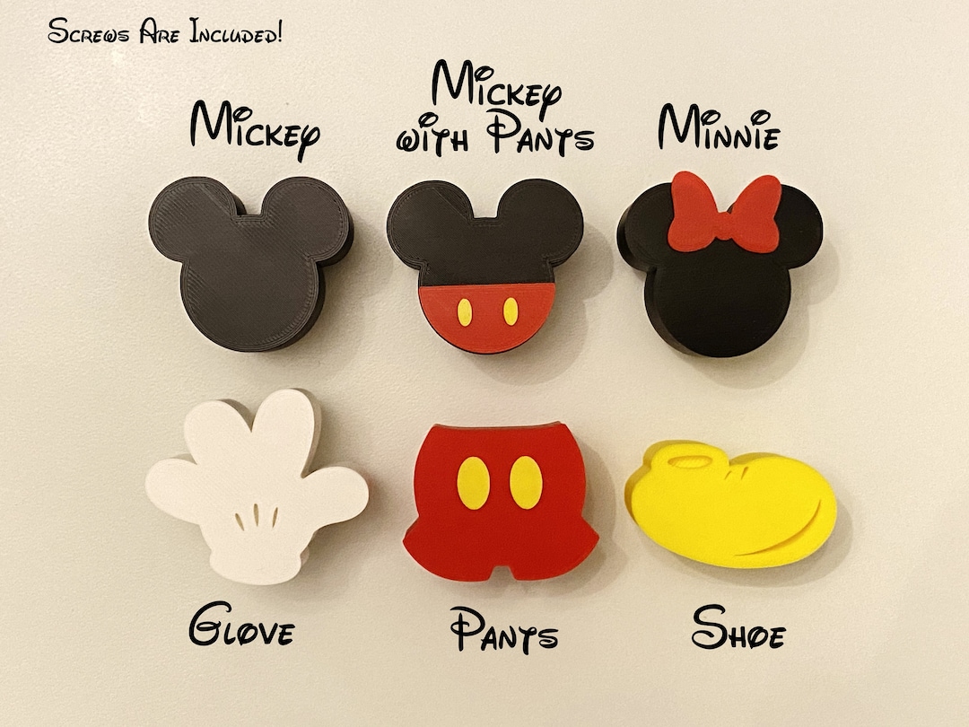 Mickey Mouse and Minnie Mouse Drawer Knobs/handles for Nurseries, Kid's Rooms, Cabinets, and ...