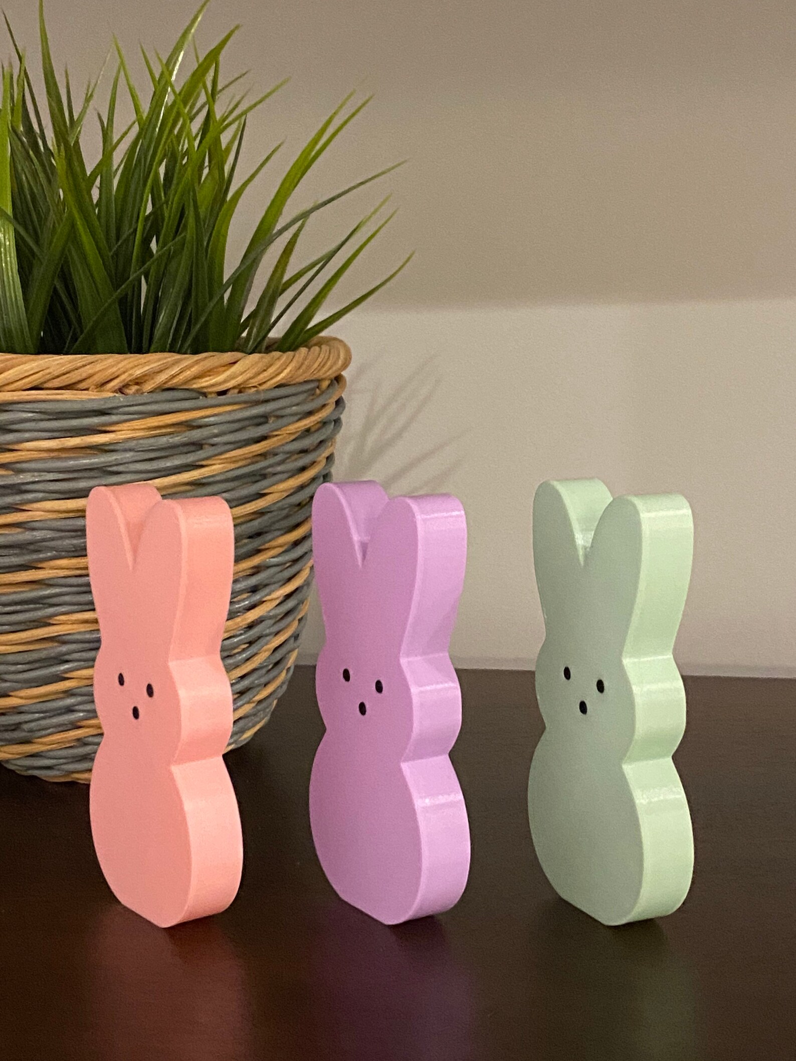 3D Printed Easter Bunny Peep Decor With Tail - Etsy